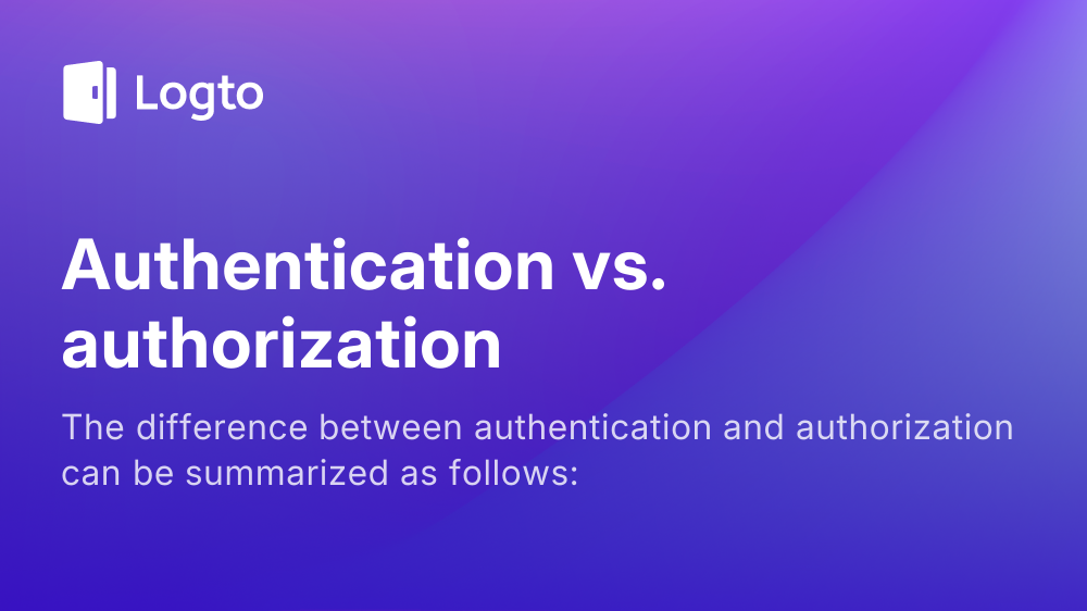 Authentication vs. authorization | Logto docs Authentication vs. authorization | Logto docs