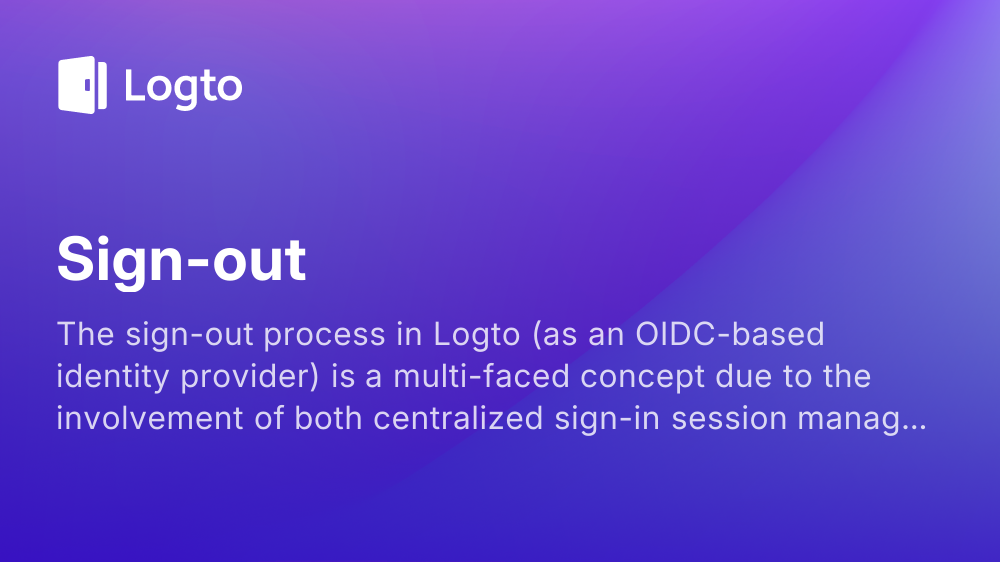 Sign-out | Logto docs