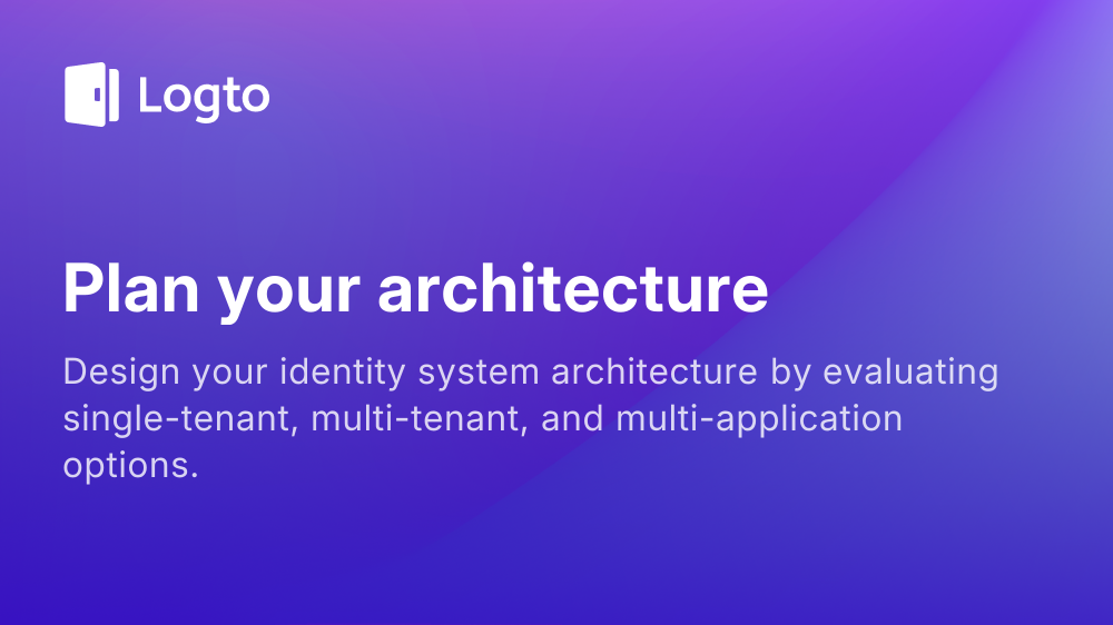 Plan your architecture | Logto docs